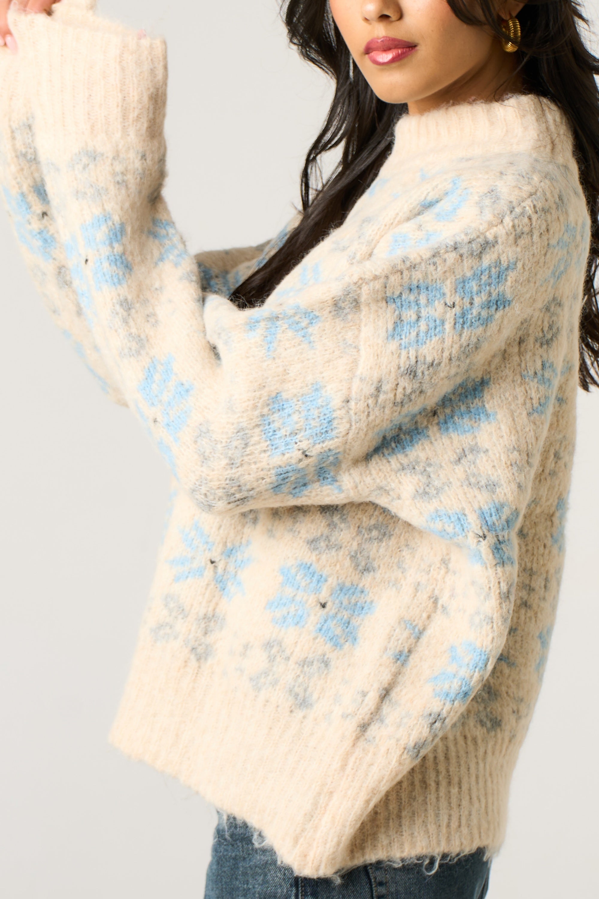 Classic & Cozy Snowflake Knit Jumper in Blue – CYLONDON